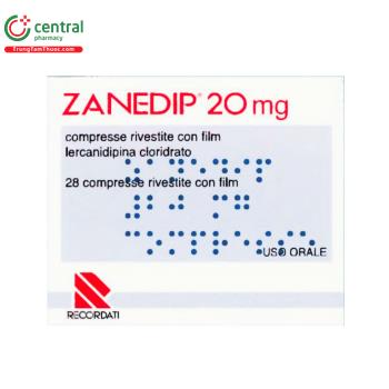 Thuốc Zanedip 20mg điều trị tăng huyết áp vô căn từ nhẹ đến vừa