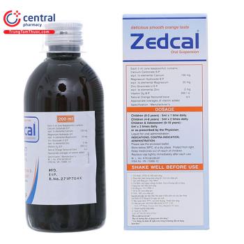 Siro Zedcal 100ml - Bổ sung calci, kẽm, magie, phòng ngừa còi xương