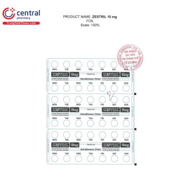 Thuốc Zestril 10mg - Thuốc có tác dụng làm hạ huyết áp hiệu quả