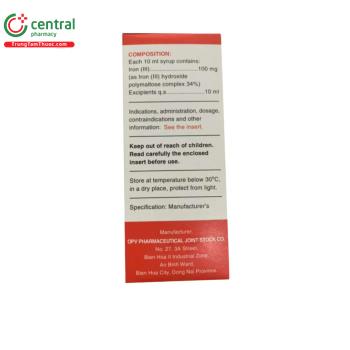 Thuốc Zibifer 100mg/10ml điều trị thiếu máu thiếu sắt giá bao nhiêu?