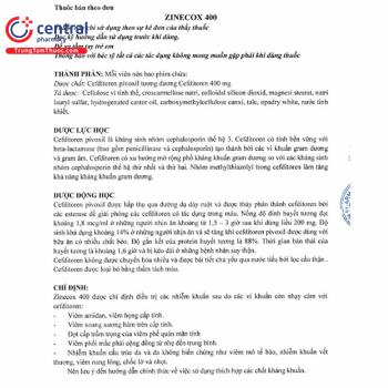 [CHÍNH HÃNG] Thuốc Zinecox 400 điều trị nhiễm khuẩn: tác dụng, lưu ý