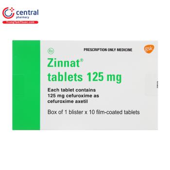 [CHÍNH HÃNG] Thuốc Zinnat tablets 125mg điều trị viêm phế quản