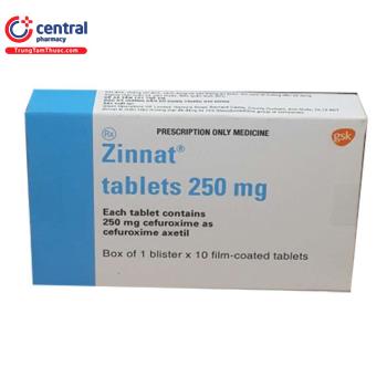 Thuốc Zinnat tablets 250mg - kháng sinh điều trị nhiễm khuẩn