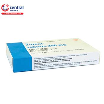 Thuốc Zinnat tablets 250mg - kháng sinh điều trị nhiễm khuẩn