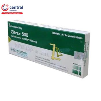 [CHÍNH HÃNG] Thuốc kháng sinh Zitrex 500 (Azithromycin 500mg)