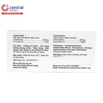 Thuốc Zolomax Fort 500mg điều trị viêm nhiễm, nhiễm nấm Candida