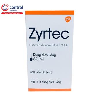 Thuốc Zyrtec Siro 60ml: Cách dùng – liều dùng, lưu ý khi sử dụng