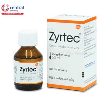 Thuốc Zyrtec Siro 60ml: Cách dùng – liều dùng, lưu ý khi sử dụng