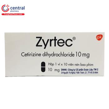 Thuốc Zyrtec 10mg (hộp 10 viên) điều trị dứt điểm bệnh dị ứng
