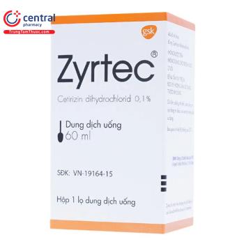 Thuốc Zyrtec Siro 60ml: Cách dùng – liều dùng, lưu ý khi sử dụng