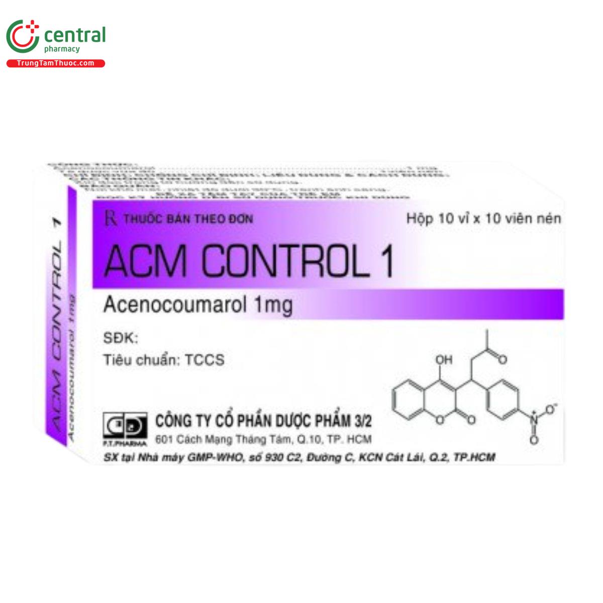 Thuốc ACM Control 1 điều trị huyết khối tĩnh mạch sâu, nghẽn mạch phổi