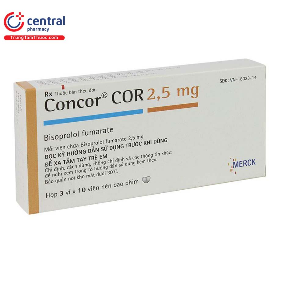 Thuốc Concor COR 2.5mg (Bisoprolol): thuốc điều trị suy tim