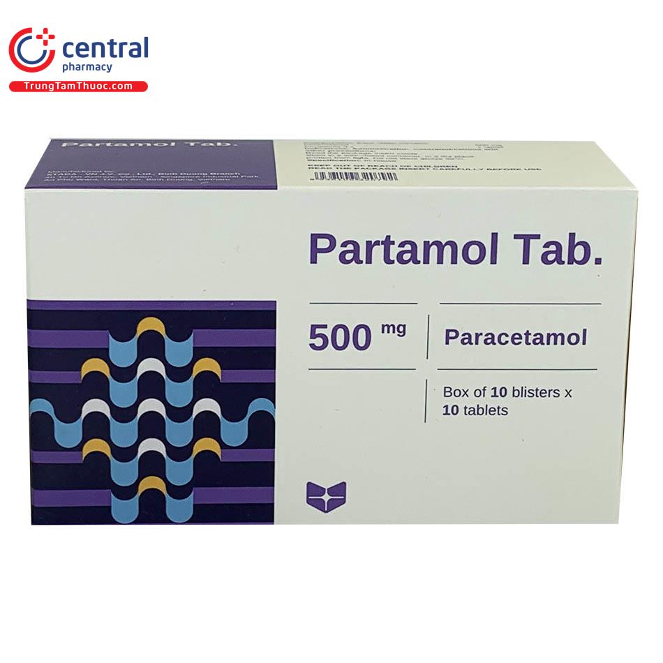 Thuốc hạ sốt, giảm đau Partamol Tab. 500mg : liều dùng, giá bán