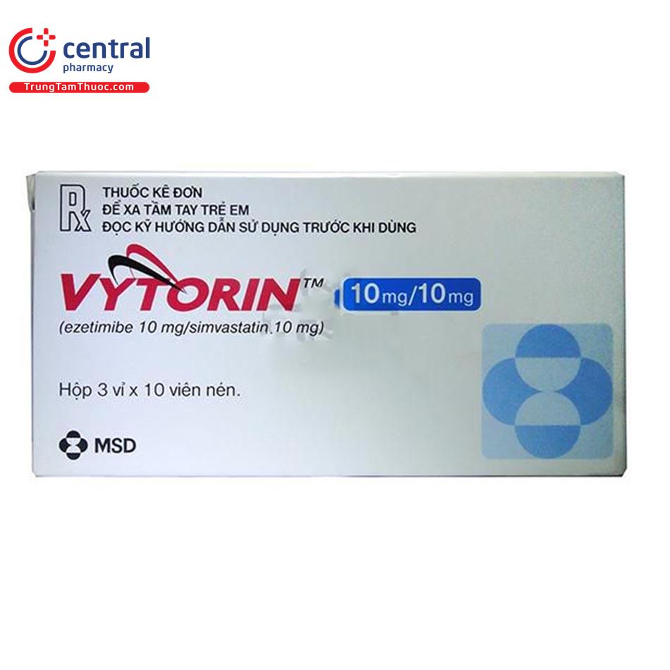 [ CHÍNH HÃNG] Thuốc Vytorin 10mg/10mg - Thuốc hỗ trợ hạ mỡ máu