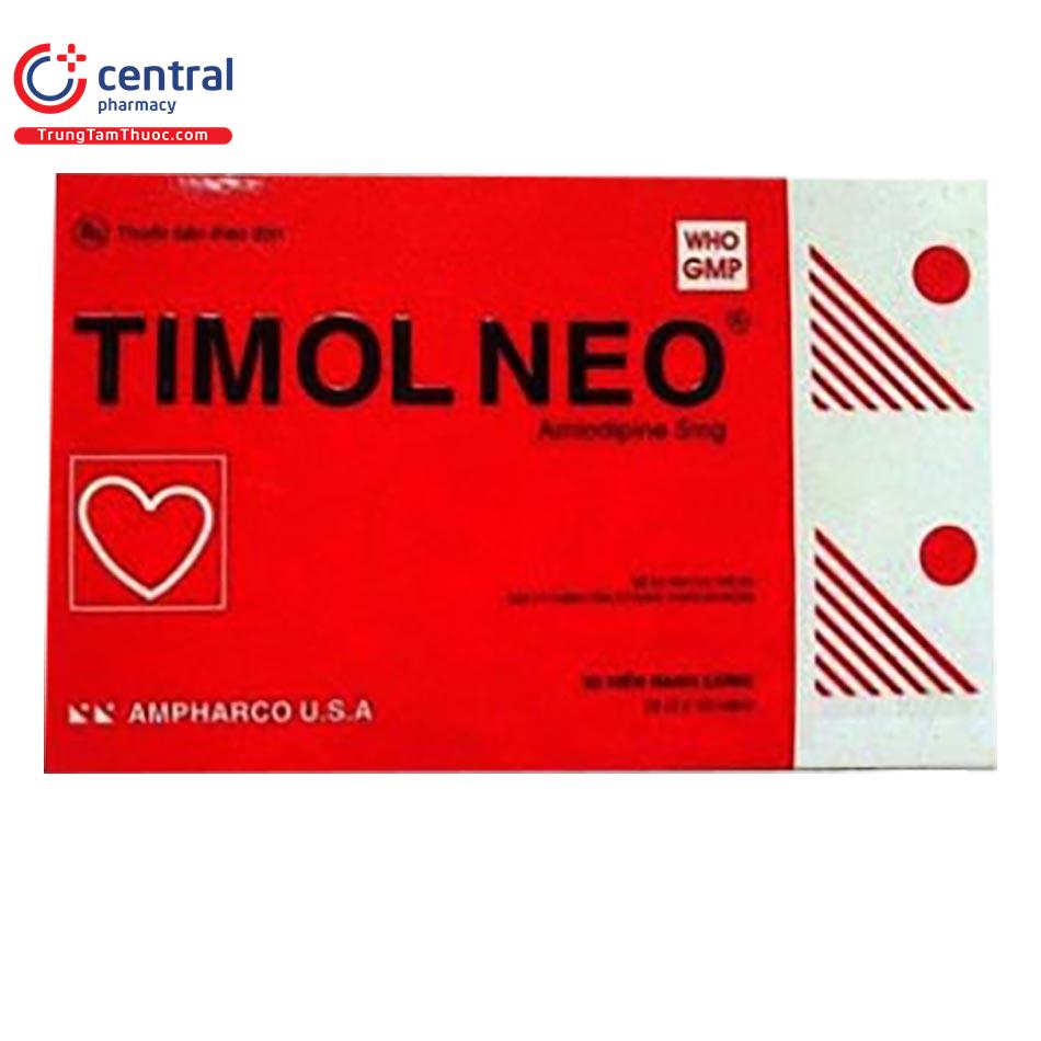 Thuốc Timol Neo (Amlodipin 5mg): tác dụng, liều dùng, lưu ý
