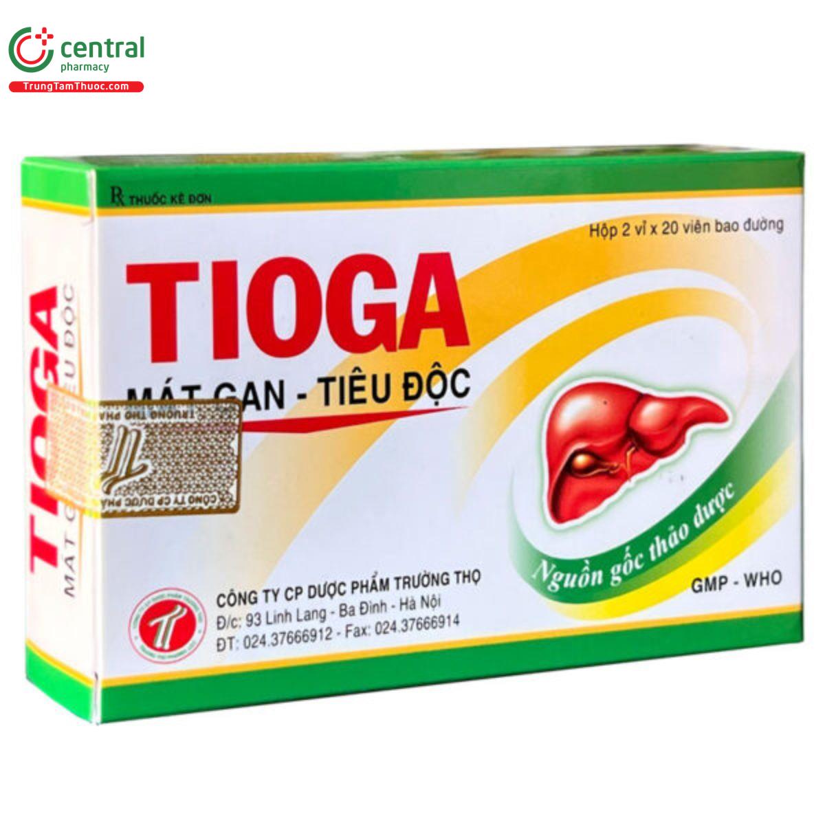 Thuốc Tioga (Viên) Mát gan, lợi mật, thanh nhiệt, giải độc tiêu viêm