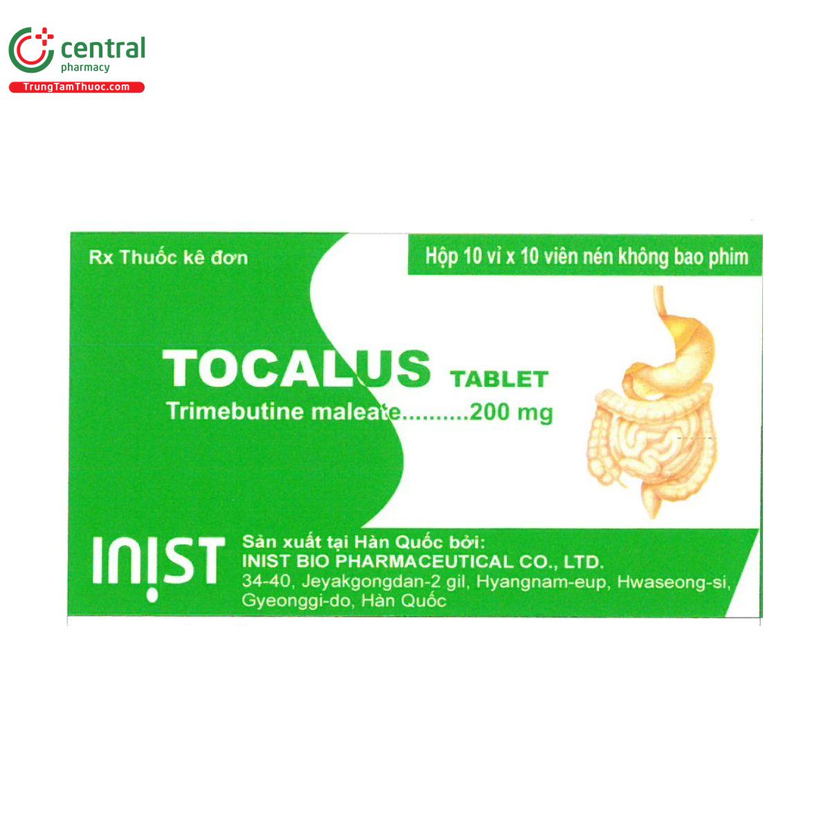 Thuốc Tocalus Tablet 200mg - giảm triệu chứng hội chứng ruột kích thích