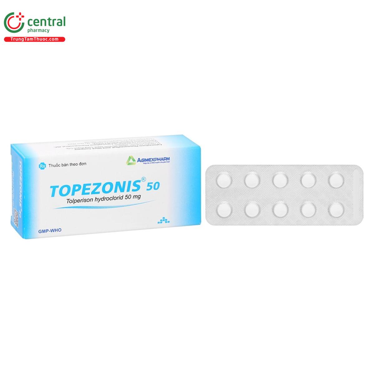 Thuốc Topezonis 50mg (Tolperison hydroclorid) trị co cứng sau đột quỵ