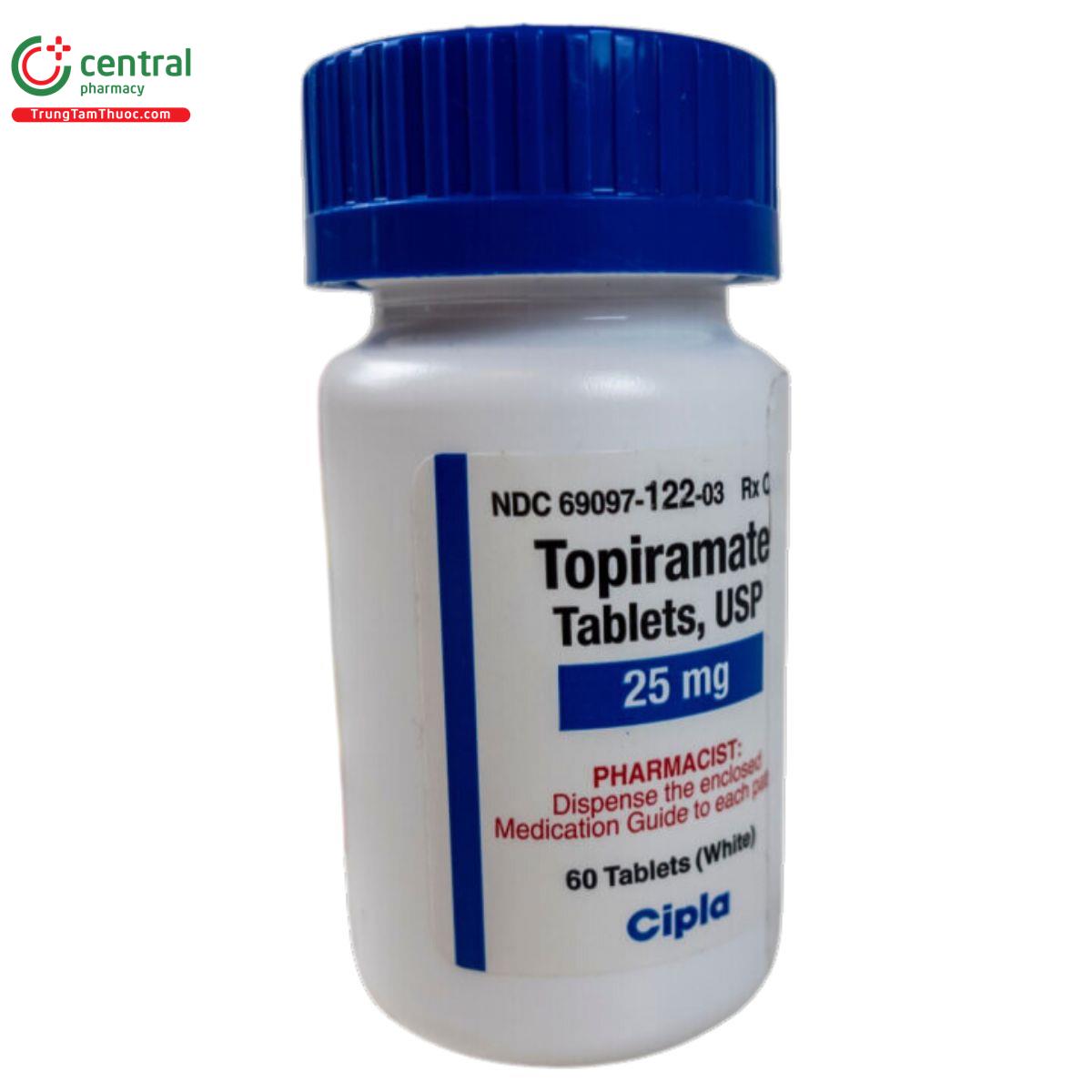 Thuốc Topiramate 25mg Cipla (60 viên) -Điều trị một số bệnh động kinh