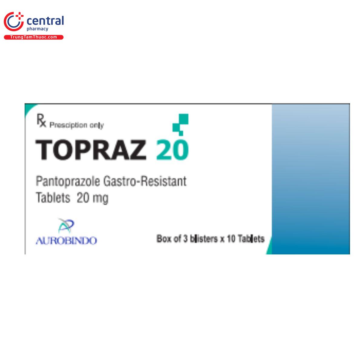 Thuốc Topraz 20 - Thuốc ức chế bơm proton giúp làm giảm tiết acid