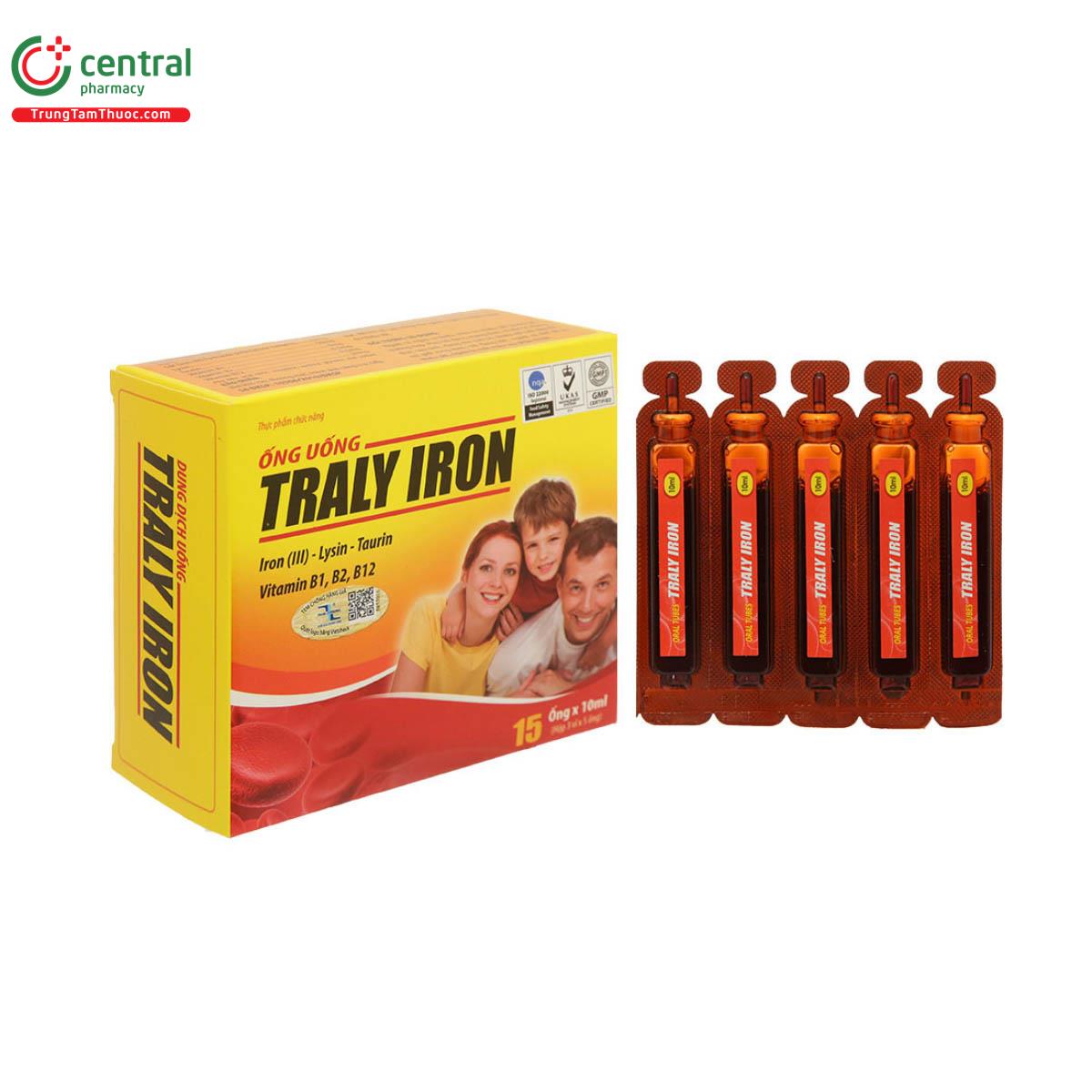 Thuốc Traly Iron - Ống uống bổ sung sắt, phòng ngừa thiếu máu