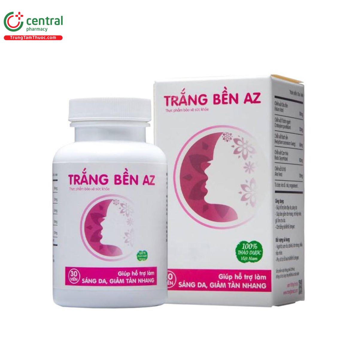 Viên uống Trắng Bền AZ - dưỡng trắng da, giảm lão hóa