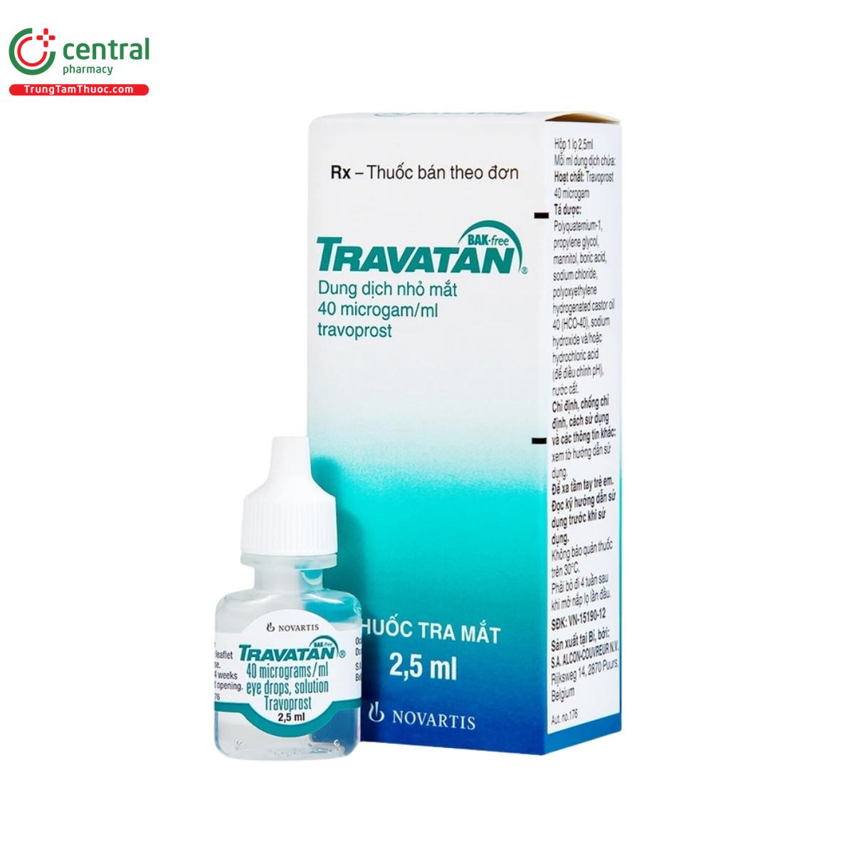 Thuốc nhỏ mắt Travatan 40mcg/ml điều trị tình trạng tăng nhãn áp
