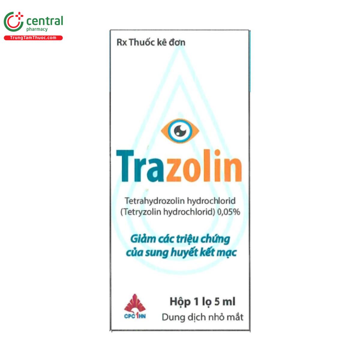 Thuốc Trazolin 0.05% làm giảm kích ứng mắt do tác động hóa học và vật lý