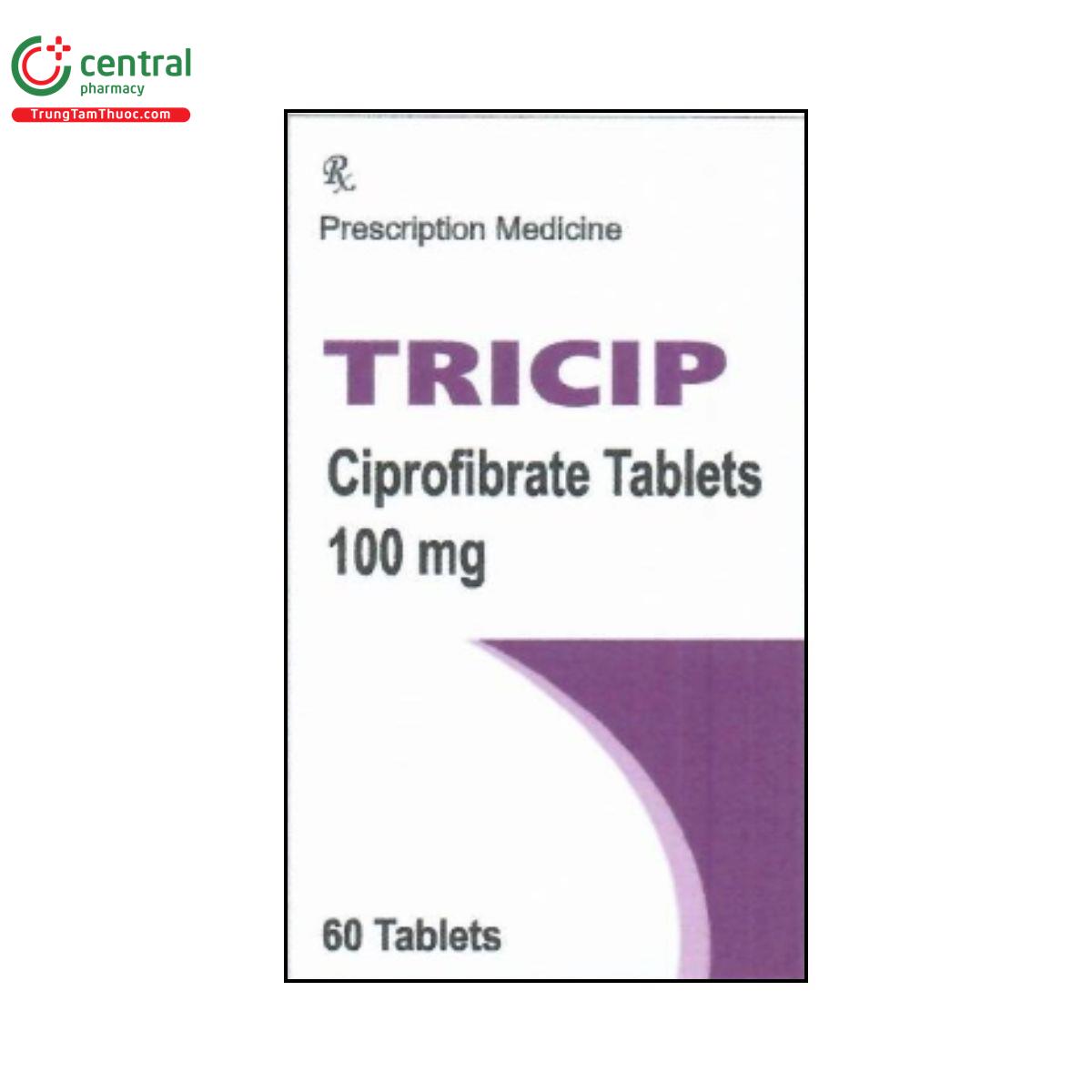 Thuốc Tricip 100mg hạ lipid máu, hỗ trợ giảm triglycerid và cholesterol