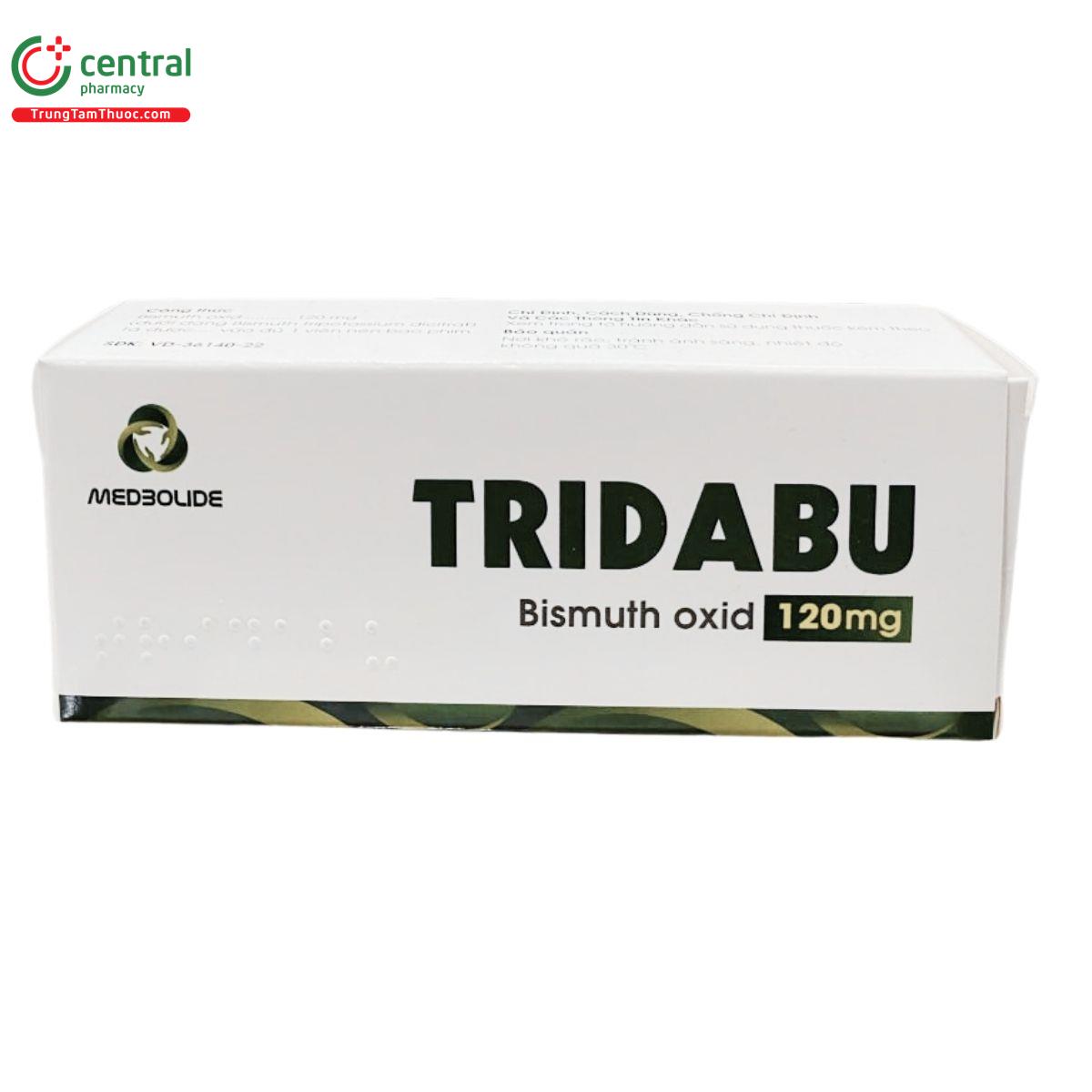 Thuốc Tridabu 120mg Medisun (Bismuth Oxid) trị loét dạ dày, tá tràng
