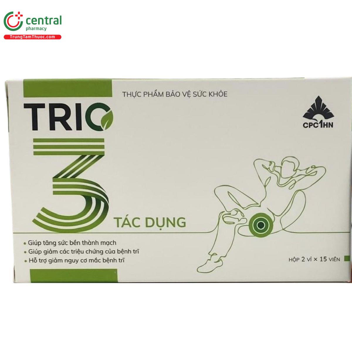 Thuốc Trio 3 (Vỉ) - Tăng cường độ bền thành mạch, giảm nguy cơ bị trĩ