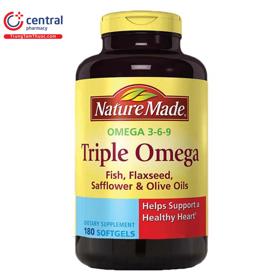 Thuốc Triple Omega 3-6-9 Nature Made 180 viên: Giúp giảm Cholesterol