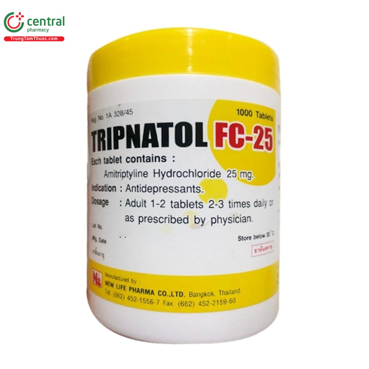 Thuốc Tripnatol FC 25mg điều trị rối loạn tâm thần, đau thần kinh