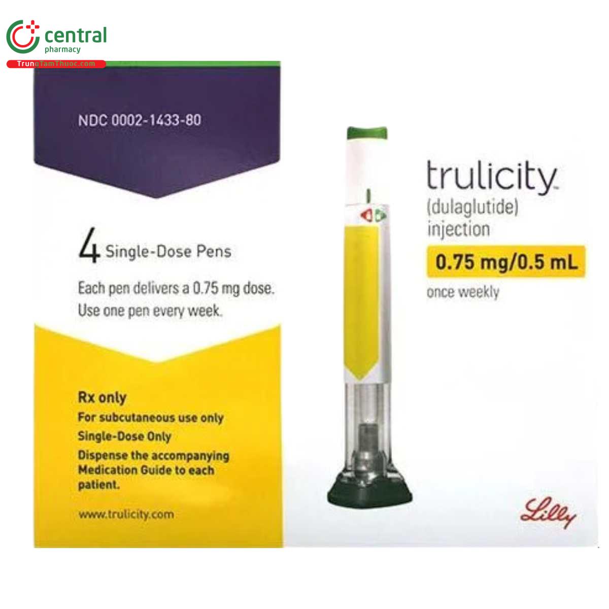 Thuốc Trulicity 0.75mg/ 0.5ml-chỉ định điều trị đái tháo đường tuýp 2