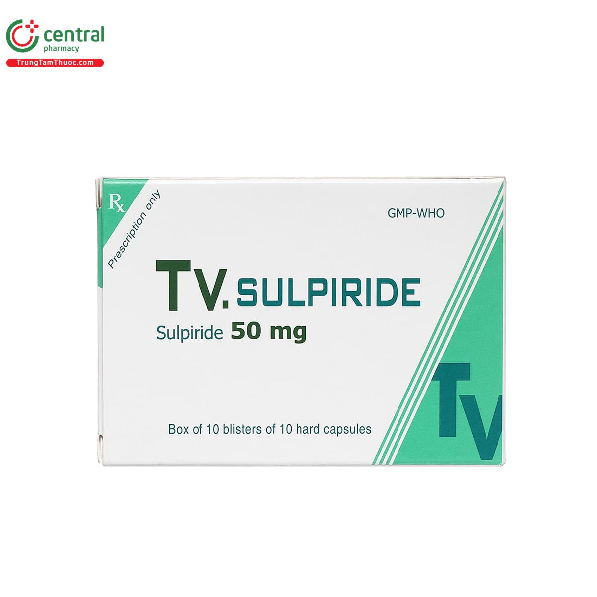 Thuốc TV. Sulpiride 50mg - Điều trị chứng rối loạn tâm thần phân liệt