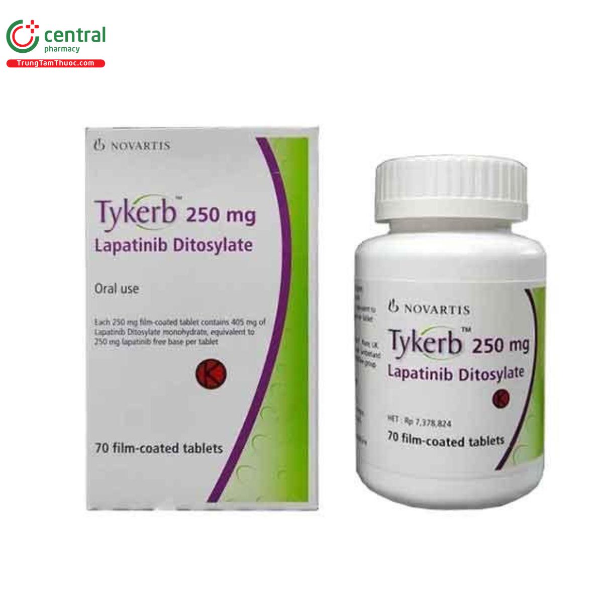 Thuốc Tykerb 250mg (Lapatinib) trị ung thư vú có thụ thể HER2 dương tính