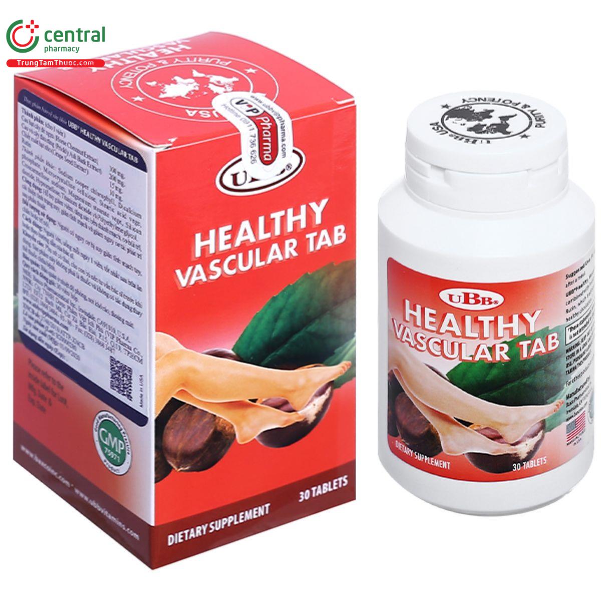 Thuốc UBB Healthy Vascular Tab - Tăng sức bền thành mạch, co búi trĩ