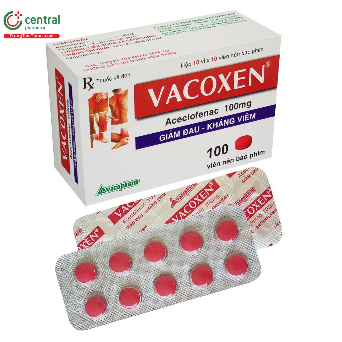 Thuốc Vacoxen 100mg giảm đau, viêm trong vấn đề liên quan đến xương khớp
