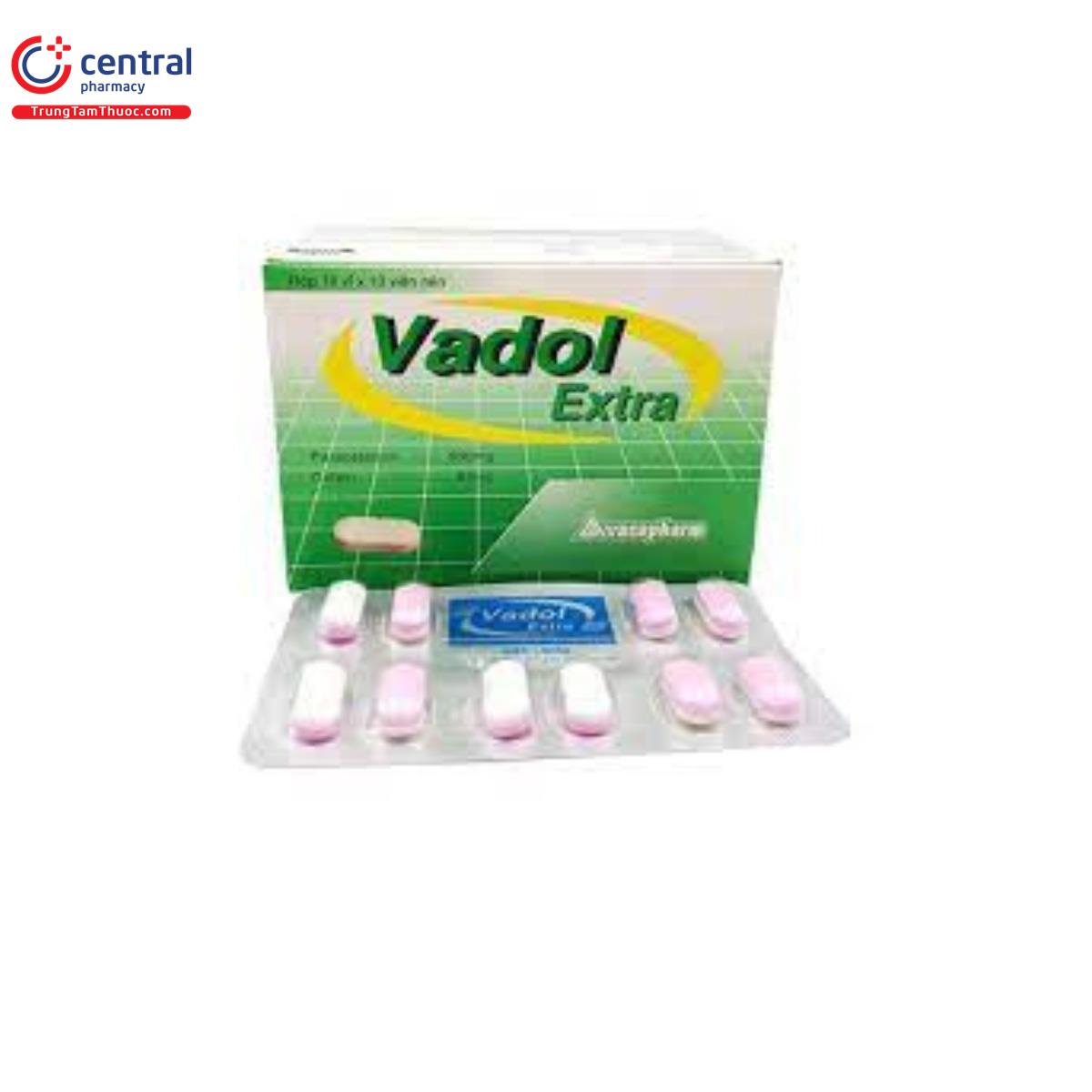 Thuốc Vadol Extra (Hộp 10 vỉ x 10 viên) - Viên uống giảm đau, hạ sốt ...