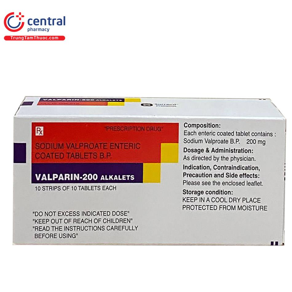 Thuốc điều trị động kinh Valparin-200 Alkalets: tác dụng, liều dùng
