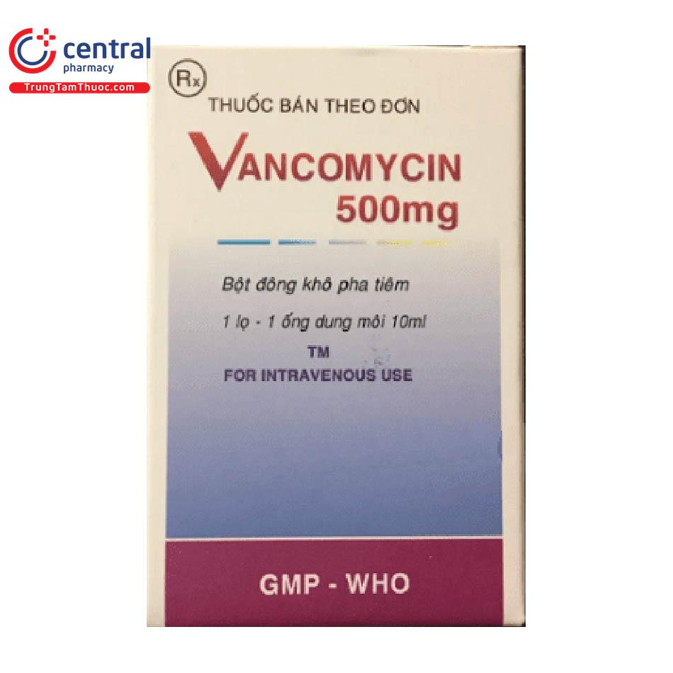 [CHÍNH HÃNG] Thuốc Vancomycin 500mg Bidiphar (Hộp 1 ống)