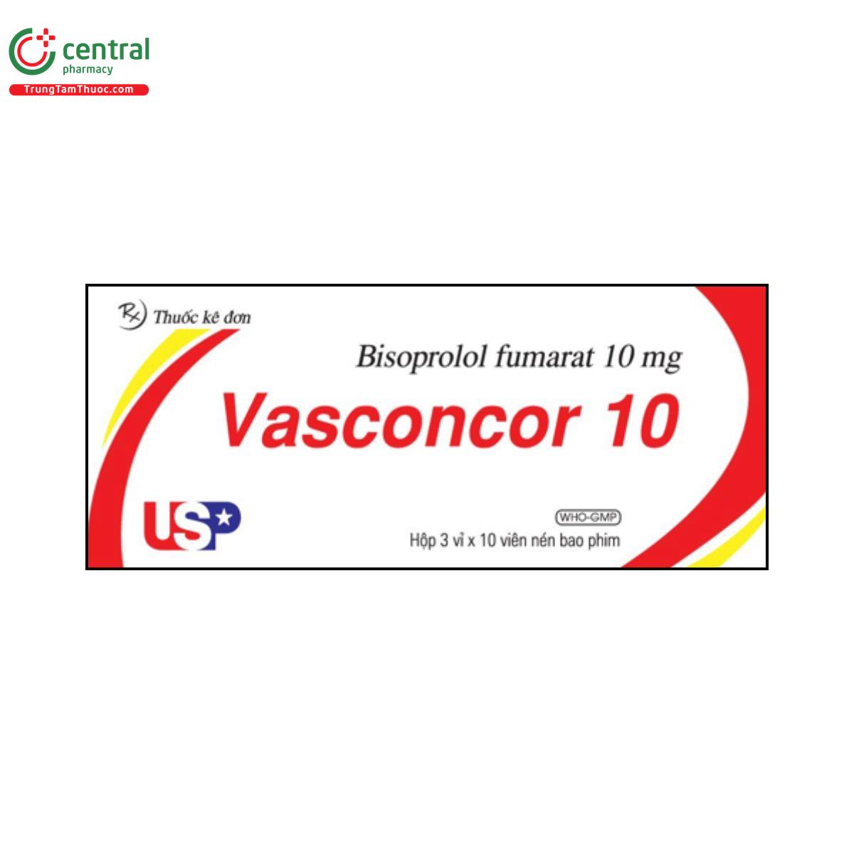 Thuốc Vasconcor 10mg kiểm soát tăng huyết áp, đau thắt ngực, suy tim ...