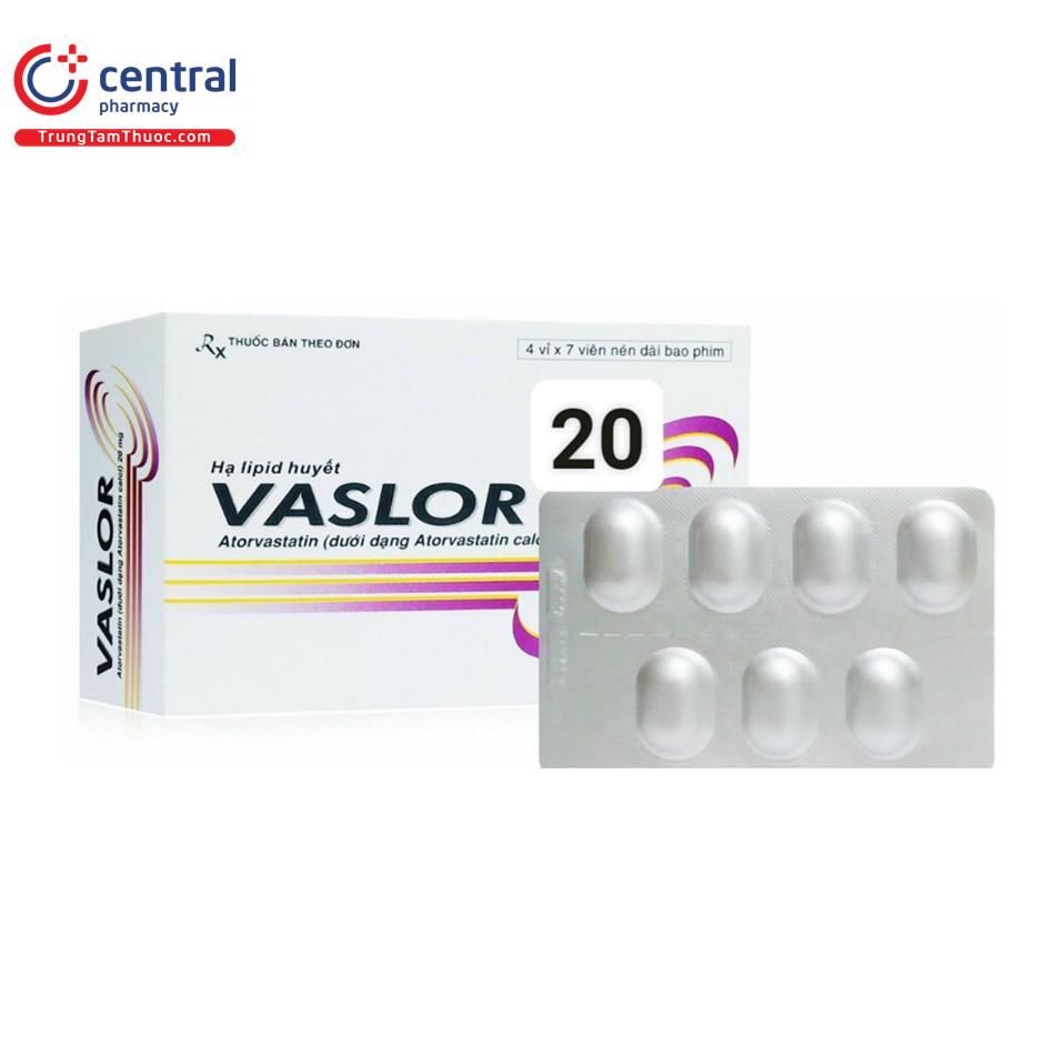 [CHÍNH HÃNG] Thuốc Vaslor 20mg điều trị cao cholesterol máu hiệu quả