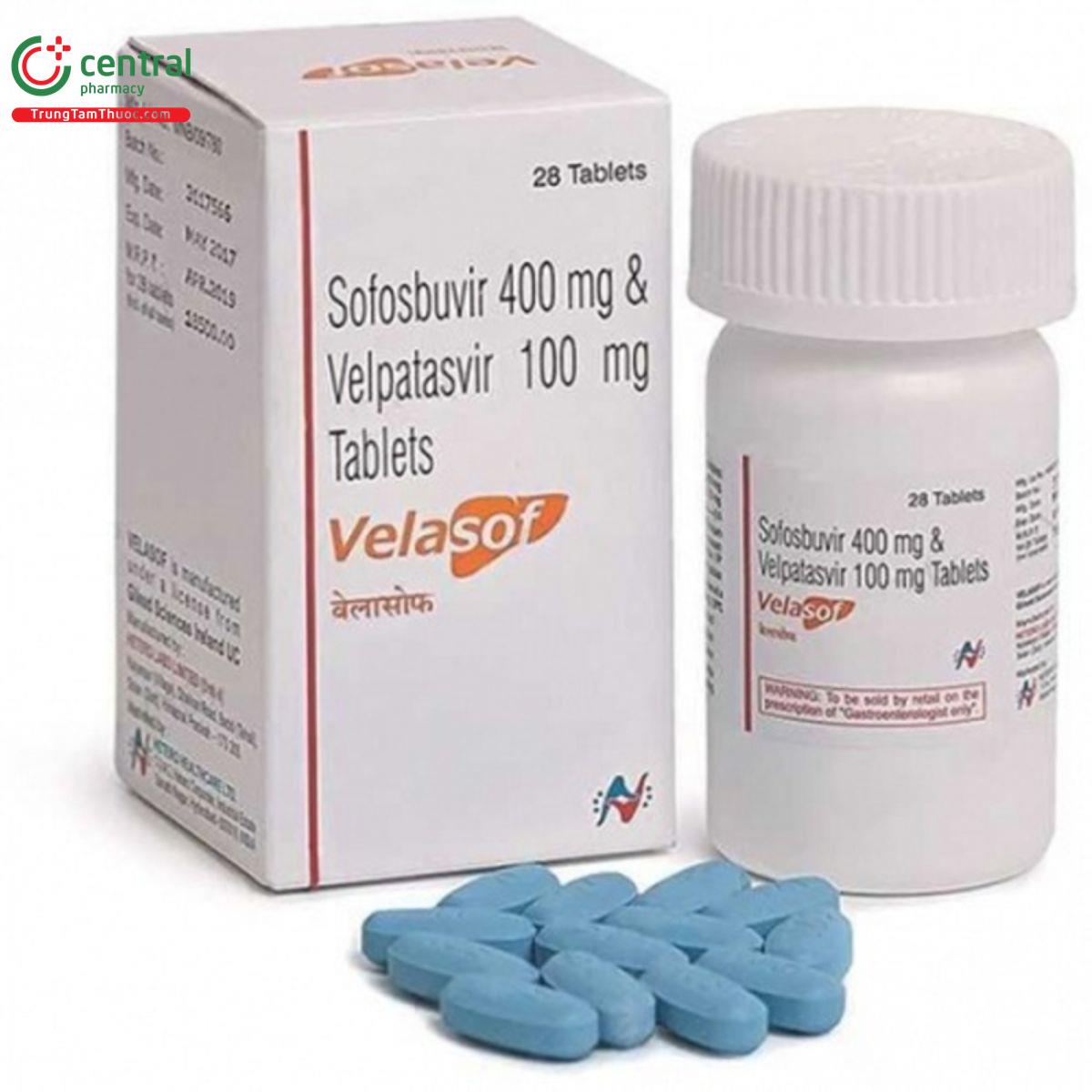 Thuốc Velasof 400mg/100mg điều trị viêm gan C mạn tính ở người lớn