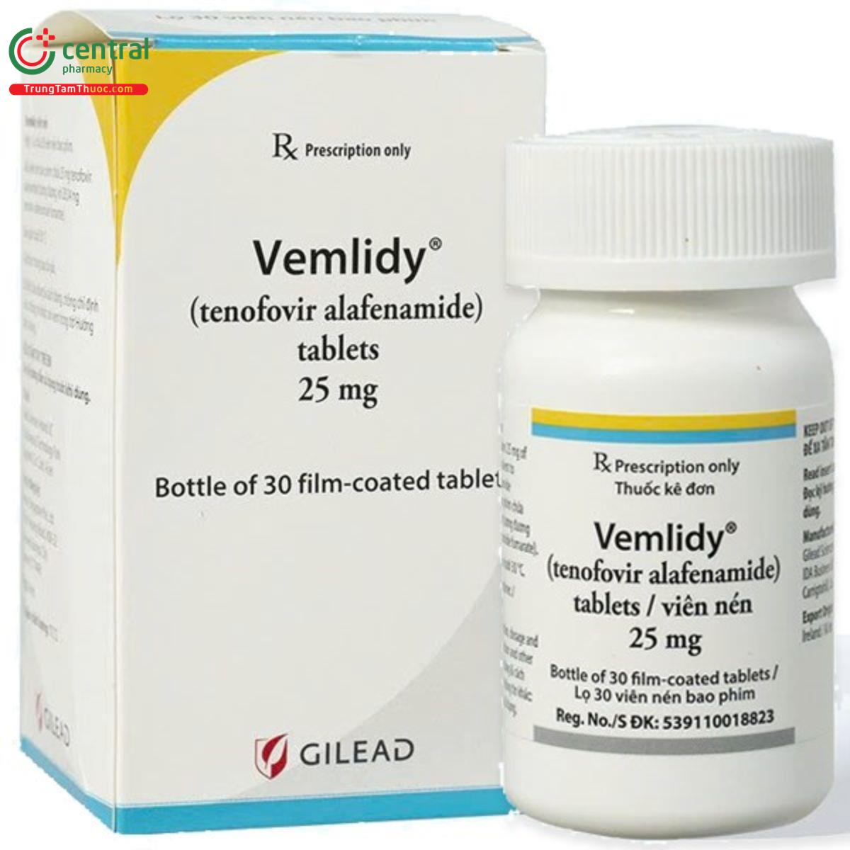 Thuốc Vemlidy 25mg điều trị bệnh lý viêm gan B mạn tính trên người lớn