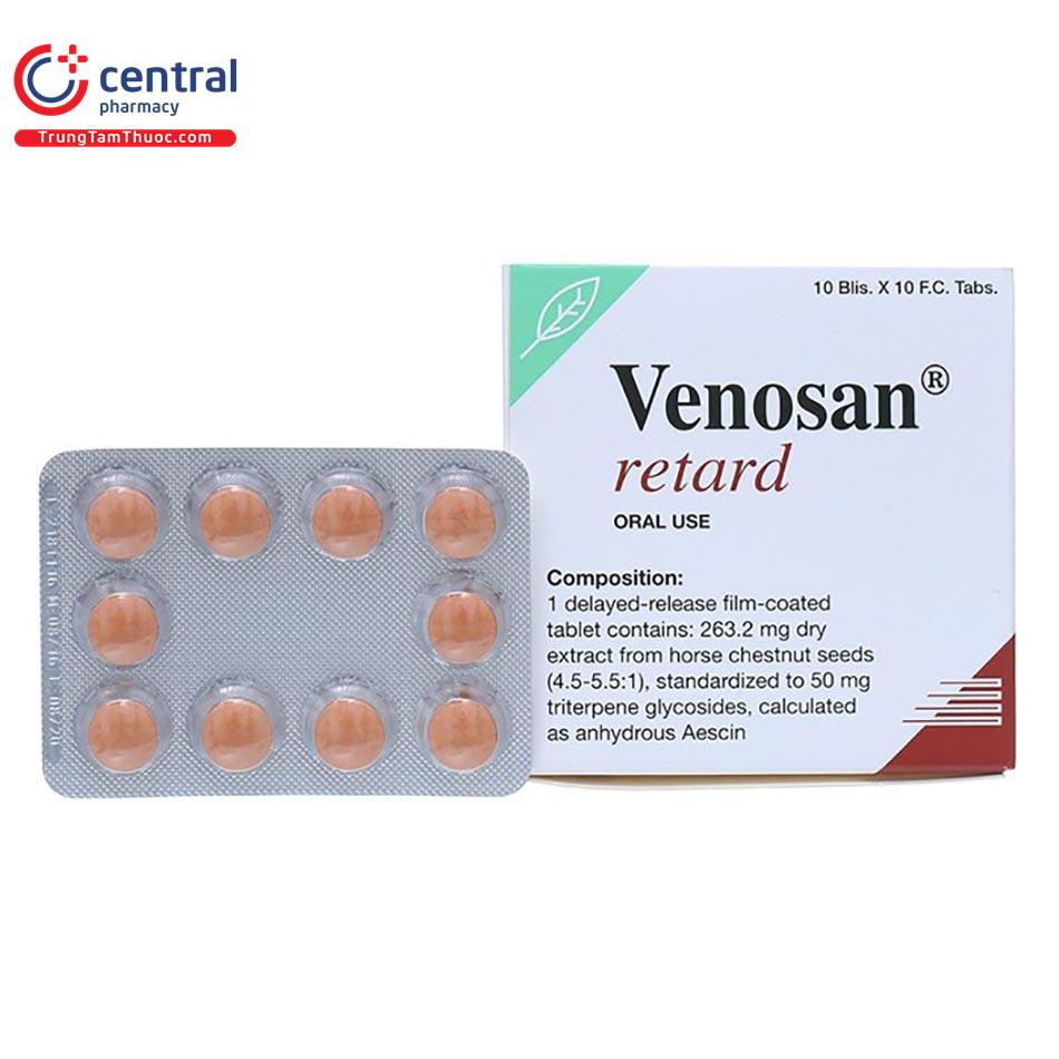 [CHÍNH HÃNG] Thuốc Venosan retard 50mg - điều trị suy giãn tĩnh mạch