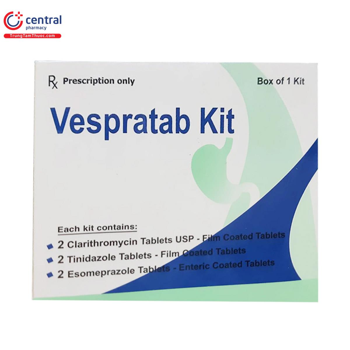 Thuốc Vespratab kit - Tích hợp phác đồ điều trị viêm dạ dày do H.P