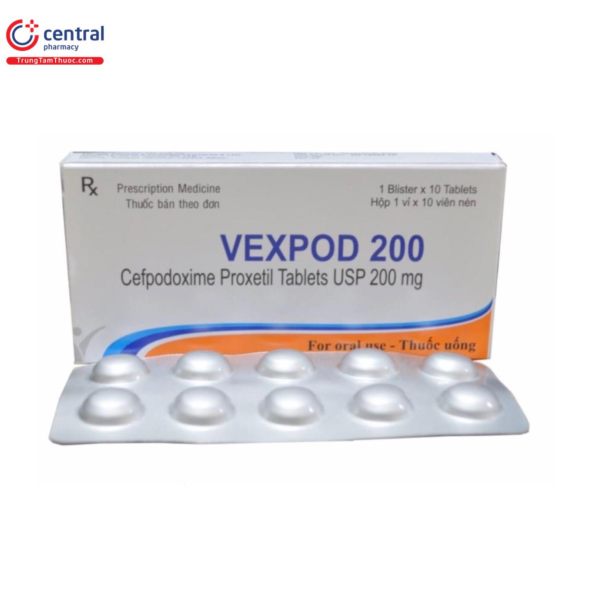 Thuốc Vexpod 200 : Kháng sinh nhóm cephalosporin trị nhiễm khuẩn
