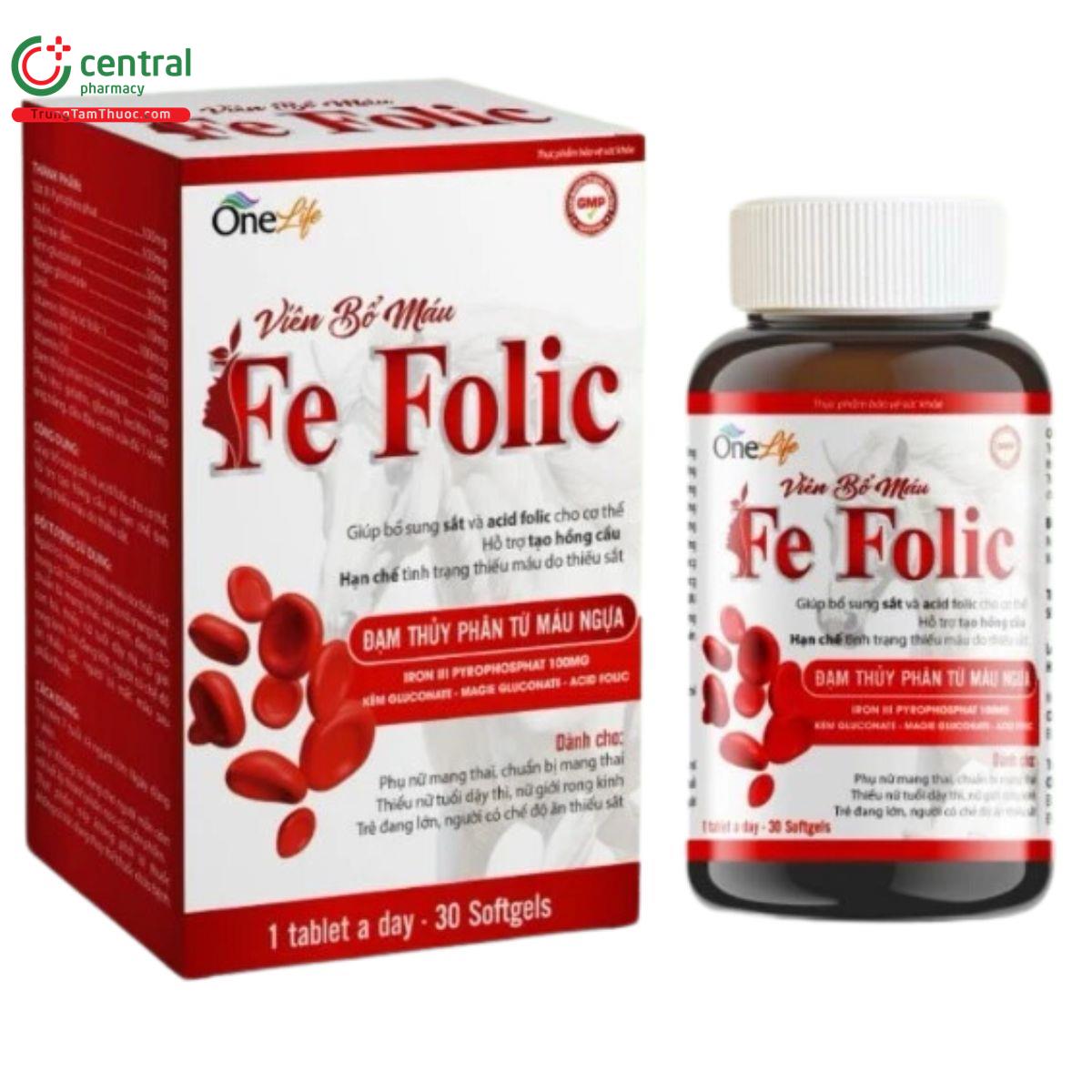 Thuốc Viên Bổ Máu Fe Folic One Life - Giúp bổ sung sắt và acid folic