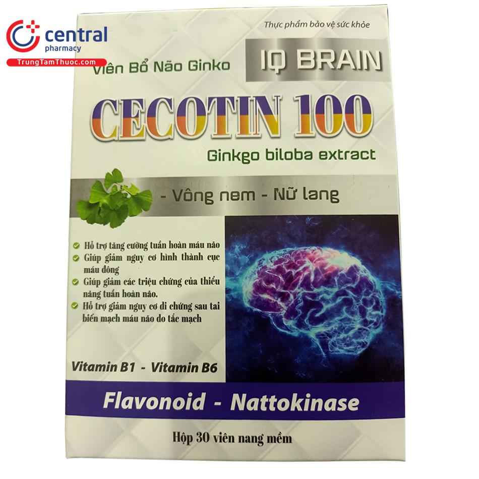 Viên bổ não Ginko IQ BRAIN Cecotin 100 hỗ trợ hoạt huyết, tăng trí tuệ